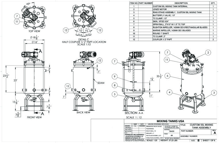 High Shear Stainless Steel Mixing Tanks from Mixing Tanks USA