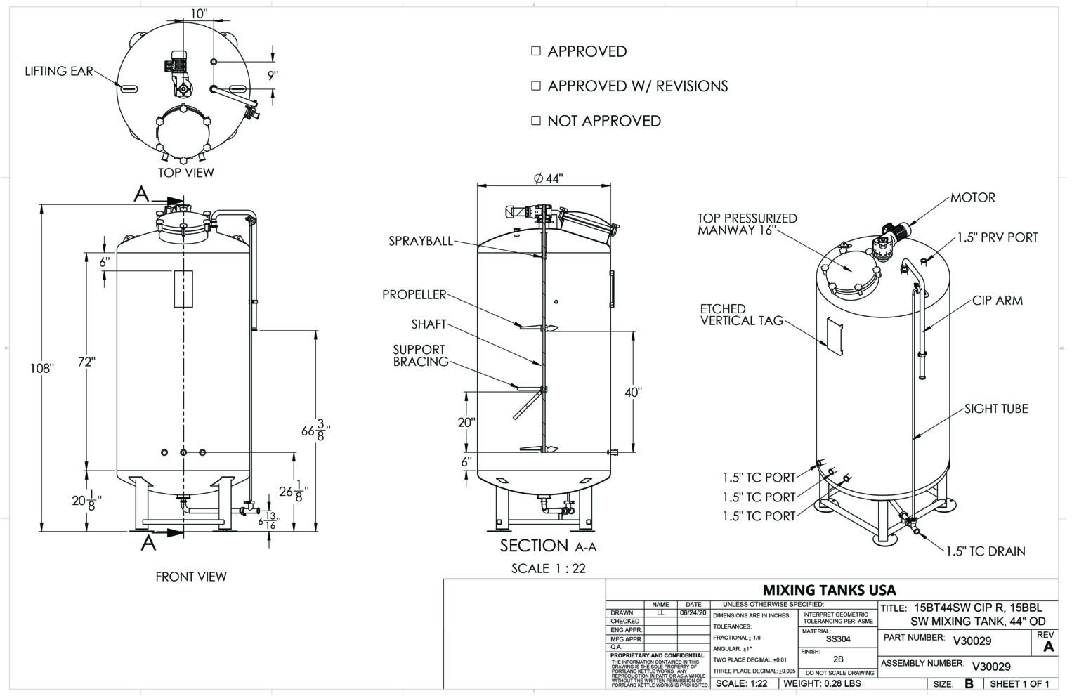 Custom Stainless Steel Mixing and Storage Tanks from Mixing Tanks USA